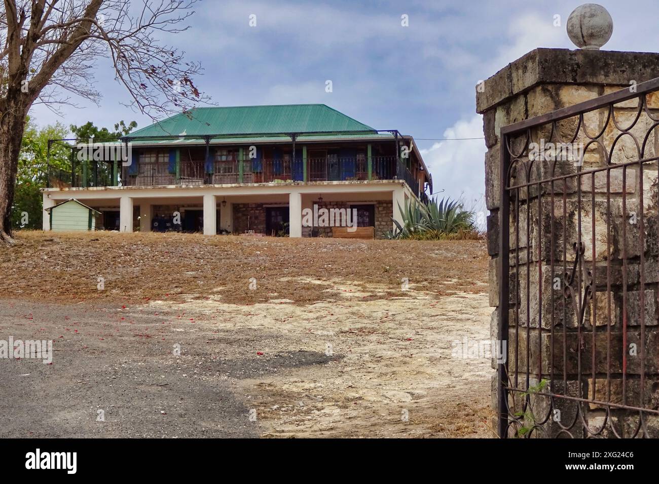 A colonial house in the countryside on Antigua, Caribbean Stock Photo ...