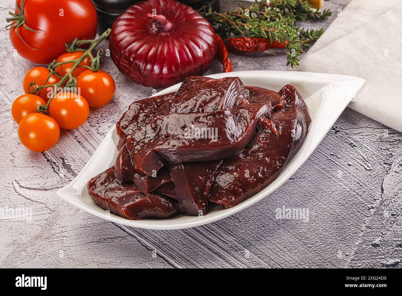 Raw dietary beef liver hi-res stock photography and images - Alamy