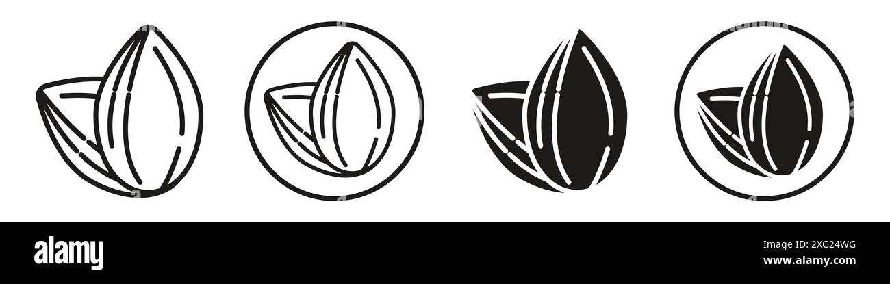 Almond Icon vector set collection for web vector set collection for app ...