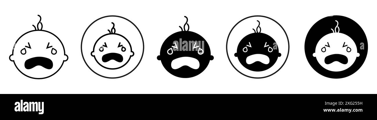 Baby crying icon vector set collection for web vector set collection ...