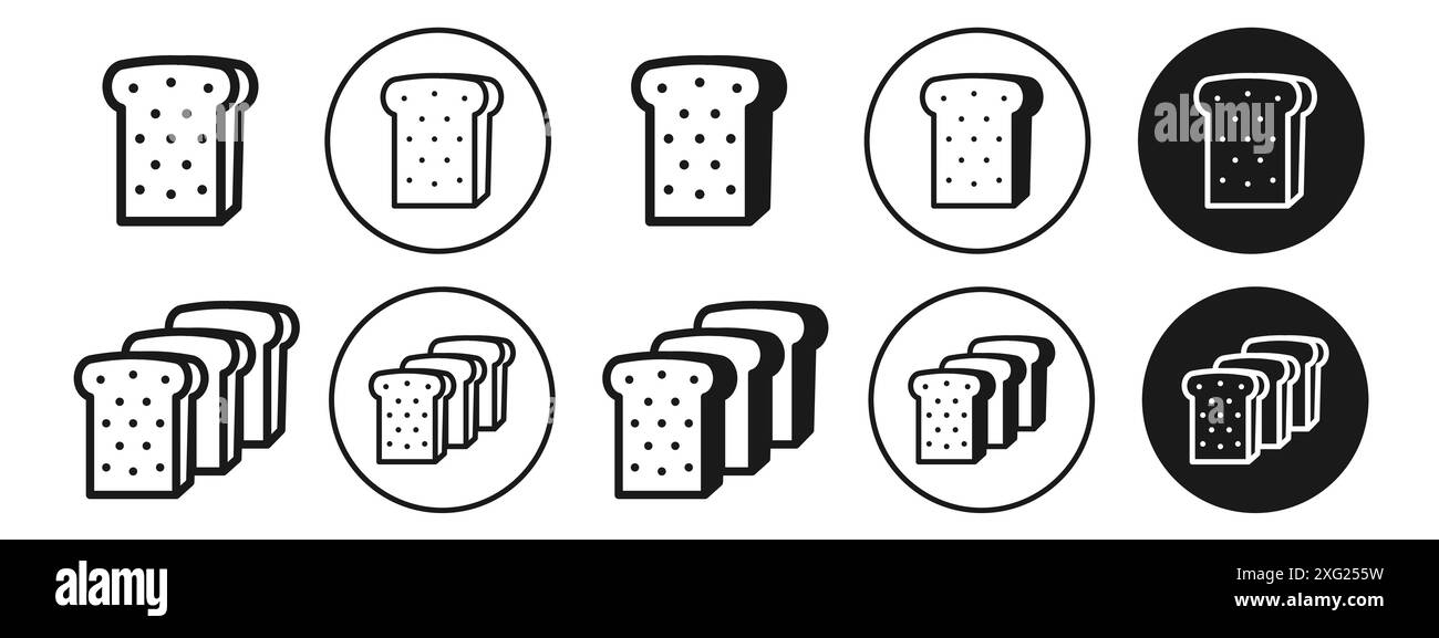 Bread slice icon vector set collection for web vector set collection for app ui Stock Vector ...