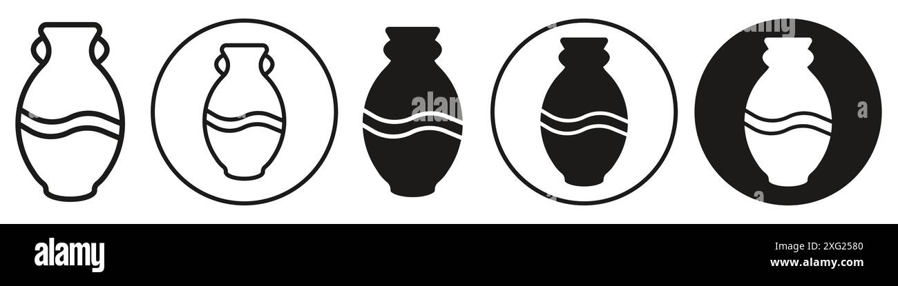 Ceramic Vase Icon vector set collection for web vector set collection ...