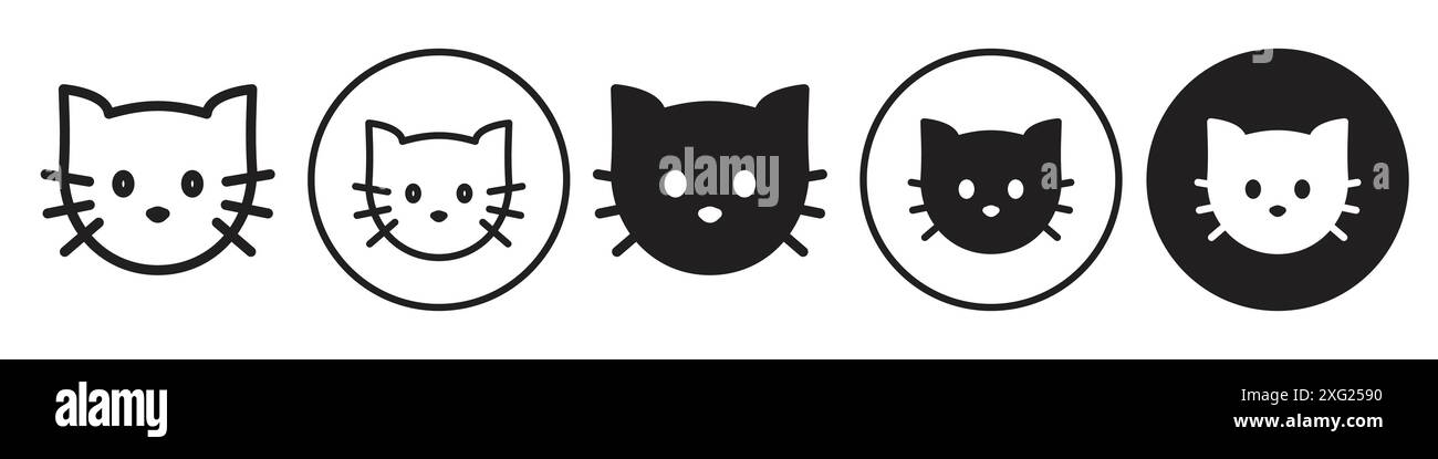 Cat Icon vector set collection for web vector set collection for app ui ...
