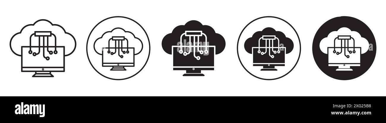 Cloud computing Icon vector set collection for web vector set collection for app ui Stock Vector ...