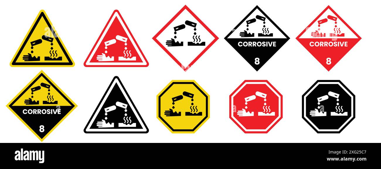 Corrosive Icon vector set collection for web vector set collection for app ui Stock Vector Image ...