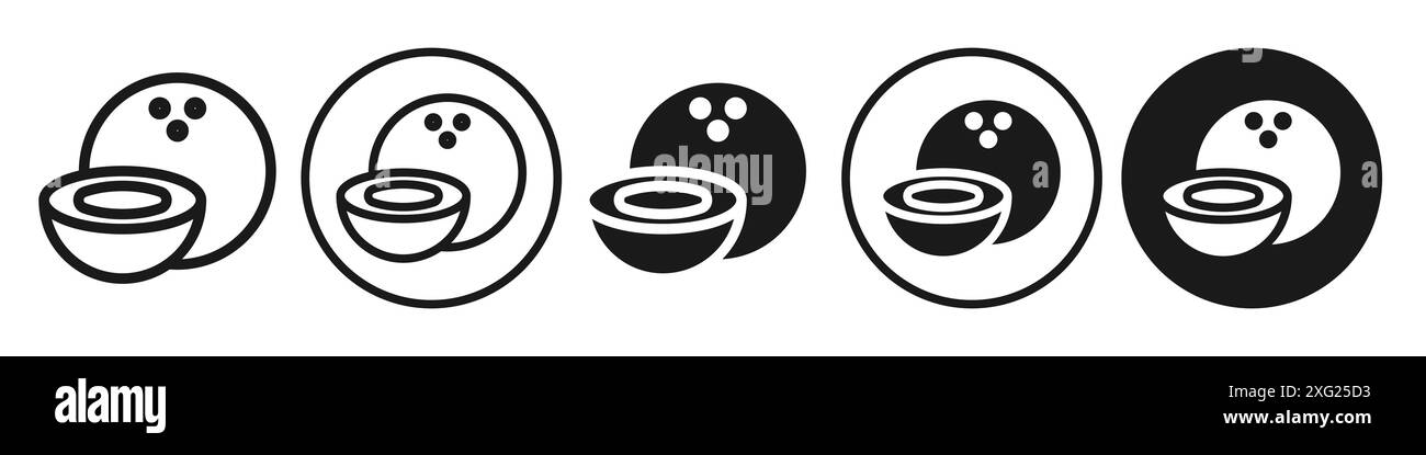 Coconut Icon vector set collection for web vector set collection for ...