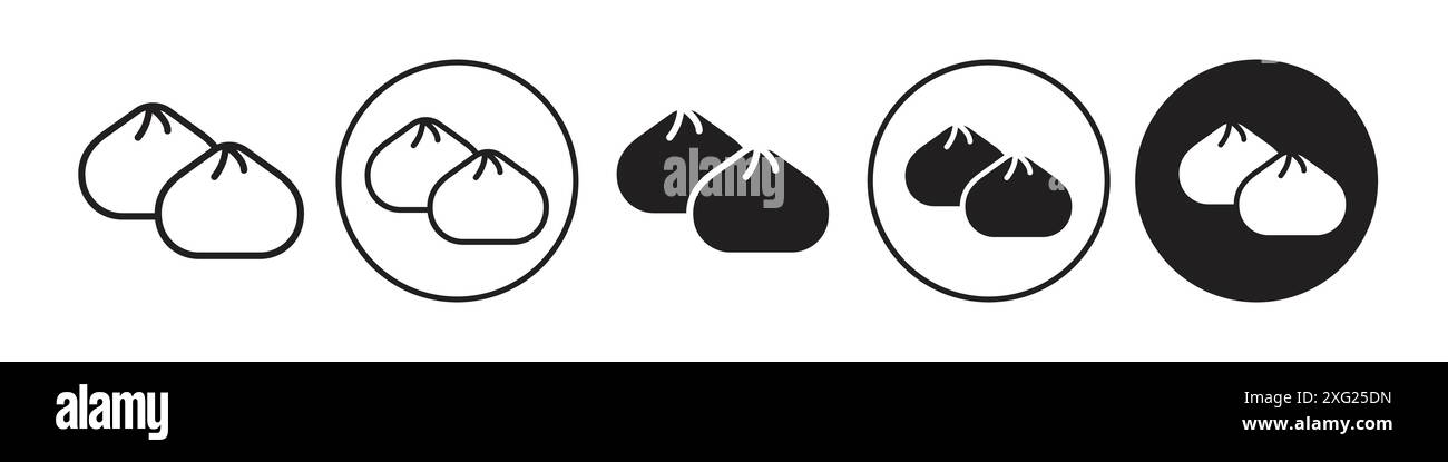 Dumpling icon vector set collection for web vector set collection for ...