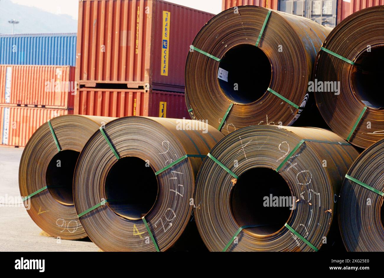 Steel sheet rolls. Bilbao. Spain Stock Photo - Alamy