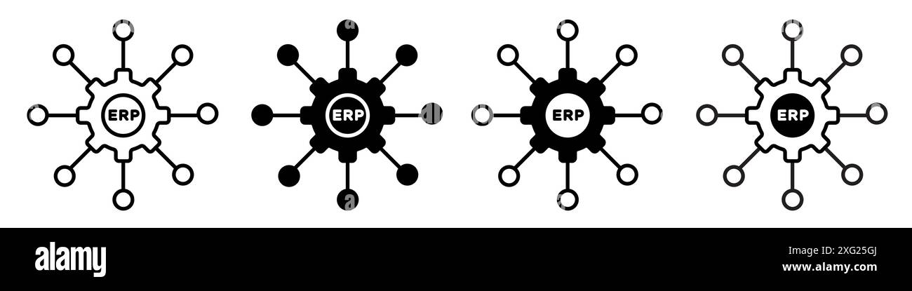 ERP System Icon vector set collection for web vector set collection for app ui Stock Vector ...