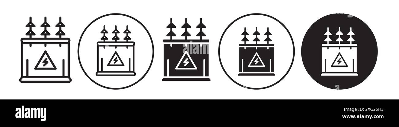 Electric Transformer Icon vector set collection for web vector set ...