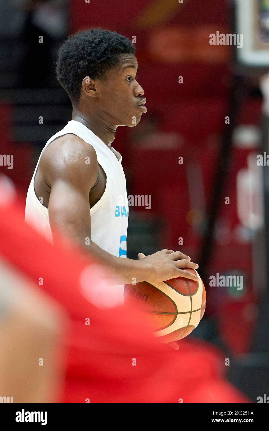 Samuel Hunter from Bahamas team seen in action during the game between ...