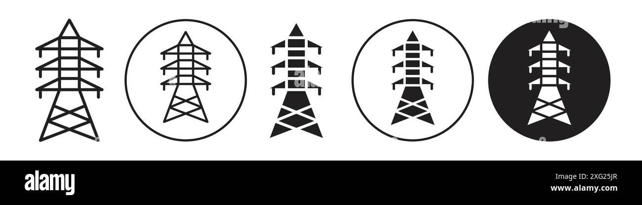 Electrical tower icon vector set collection for web vector set ...