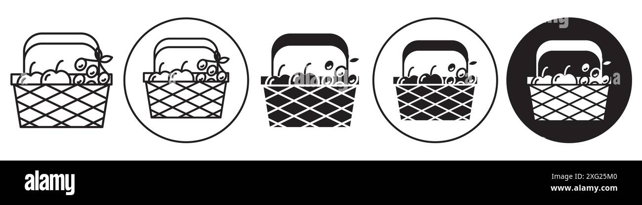 Fruit Basket Icon vector set collection for web vector set collection ...