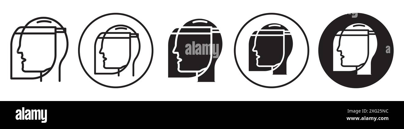 Face Sheild Icon vector set collection for web vector set collection for app ui Stock Vector ...