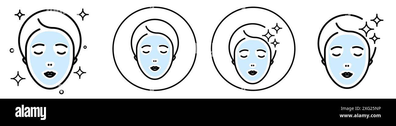 Face Mask Sheet Icon vector set collection for web vector set collection for app ui Stock Vector ...