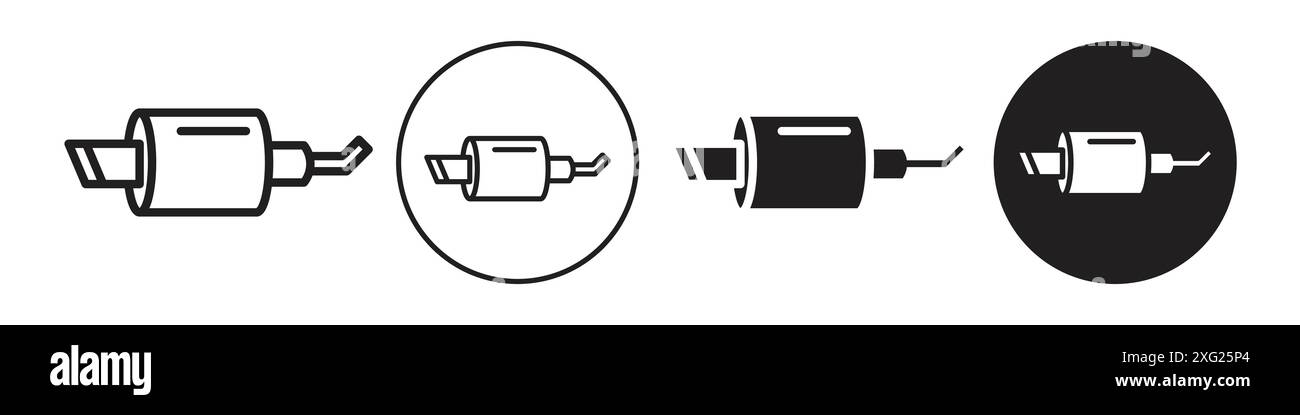 Exhaust muffler icon vector set collection for web vector set collection for app ui Stock Vector ...