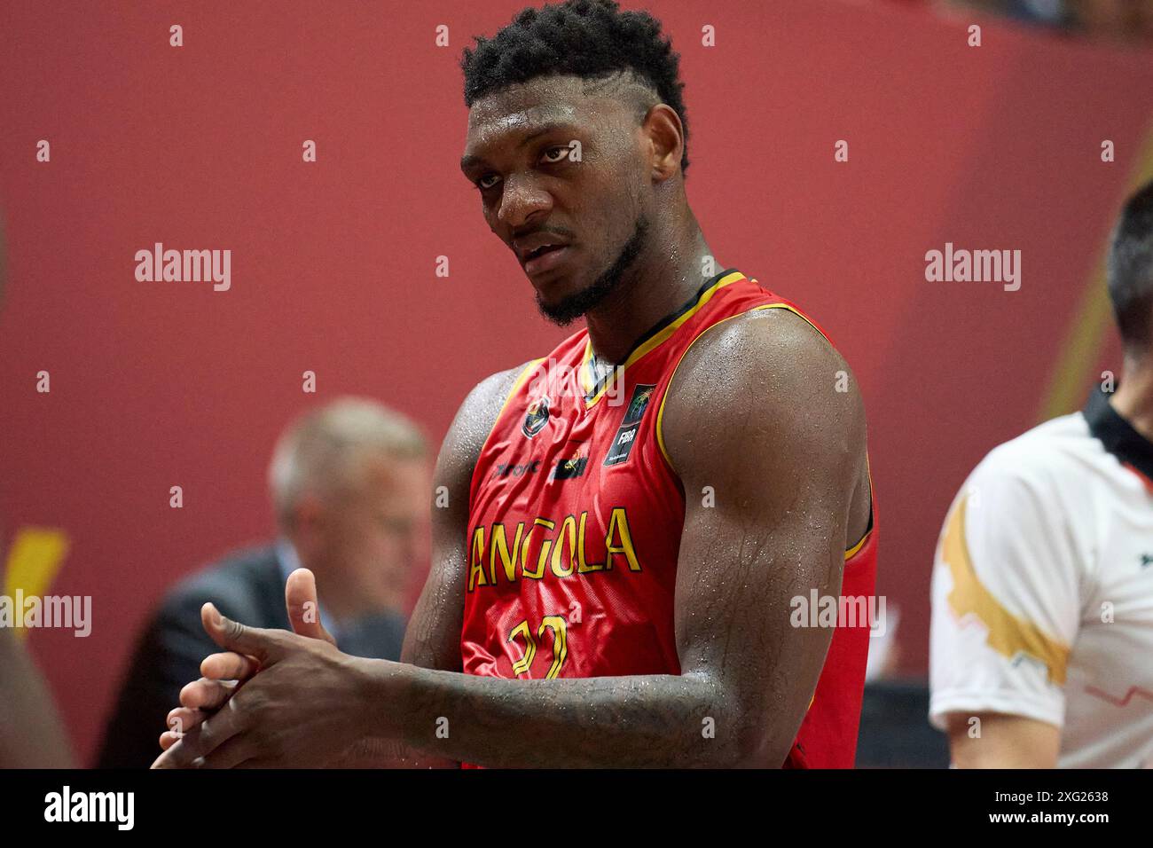 Silvio De Sousa from Angola team seen in action during the game between Spain and Angola in FIBA ...