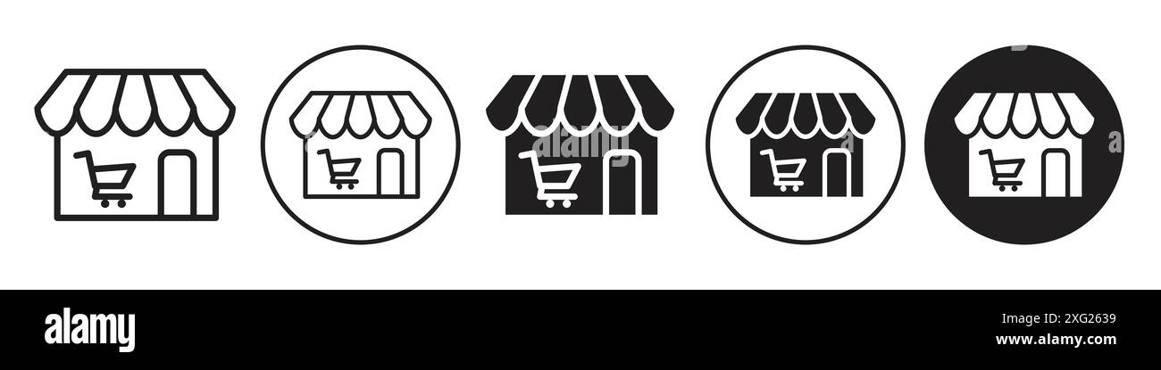 Market place icon vector set collection for web vector set collection ...