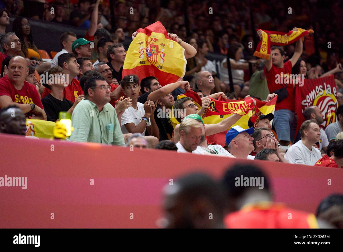 Spain fans seen in action during the game between Spain and Angola in ...