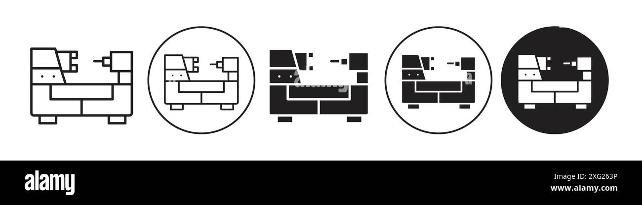 Lathe Icon vector set collection for web vector set collection for app ui Stock Vector Image ...