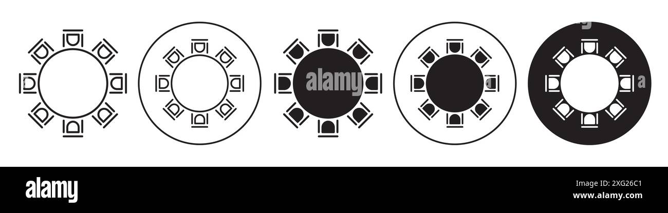 Round Table Icon vector set collection for web vector set collection ...