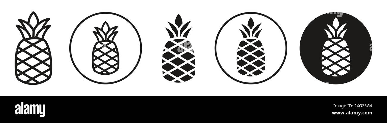 Pineapple icon vector set collection for web vector set collection for ...