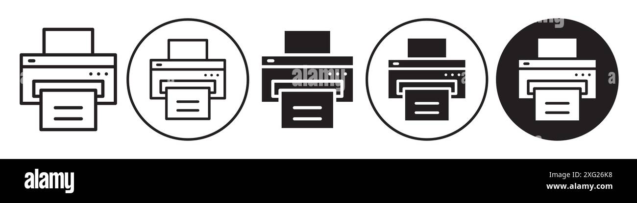 Printer Icon vector set collection for web vector set collection for app ui Stock Vector Image ...