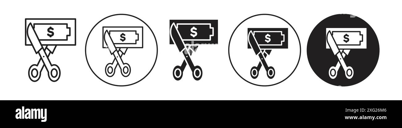 Salary deduction icon vector set collection for web vector set ...