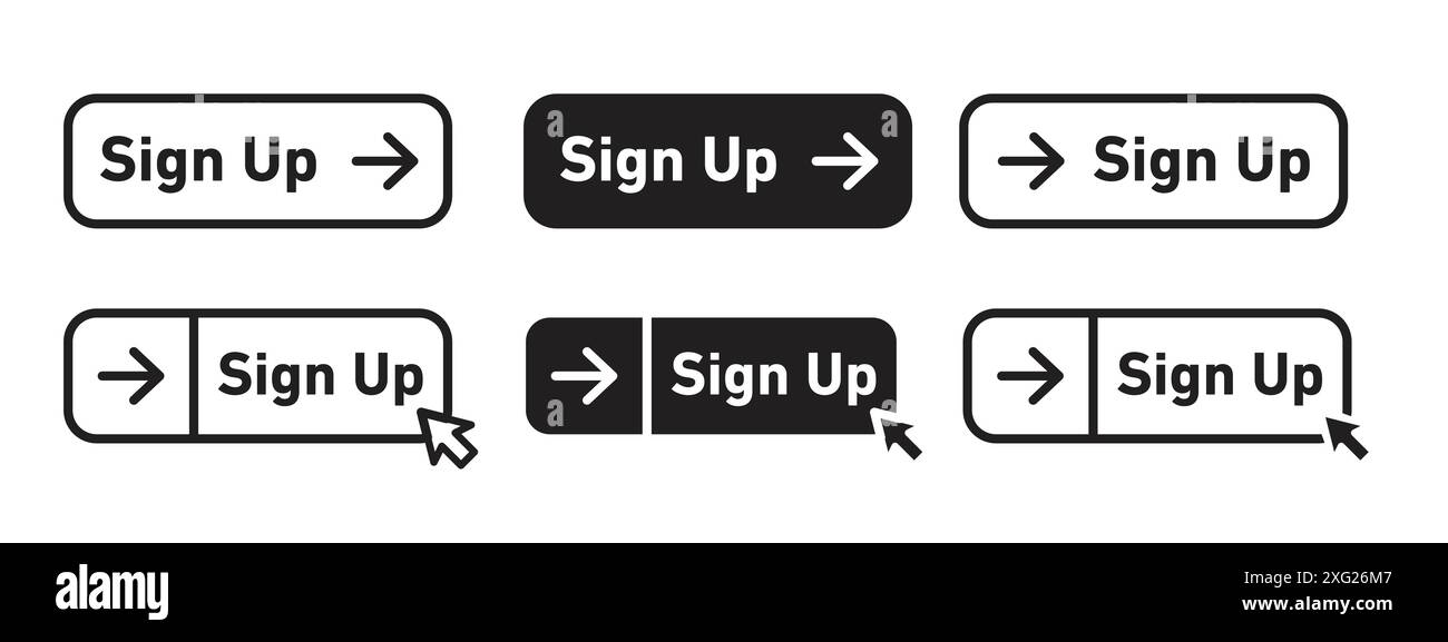 Sign up button vector set collection for web vector set collection for ...