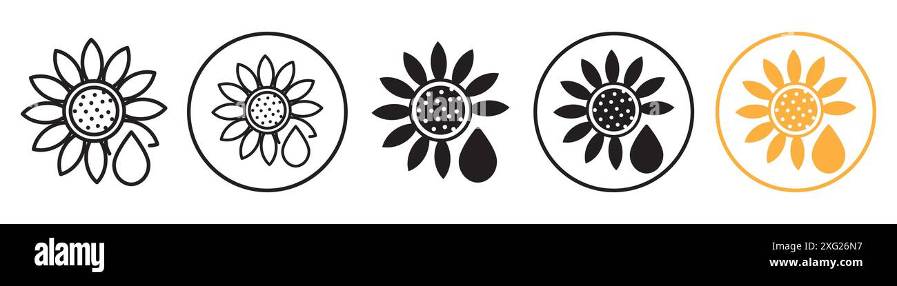 Sunflower oil vector set collection for web vector set collection for ...