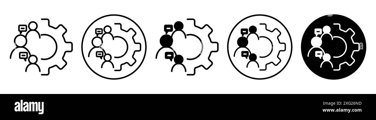 Teamwork Vector Line Icon vector set collection for web vector set collection for app ui Stock ...