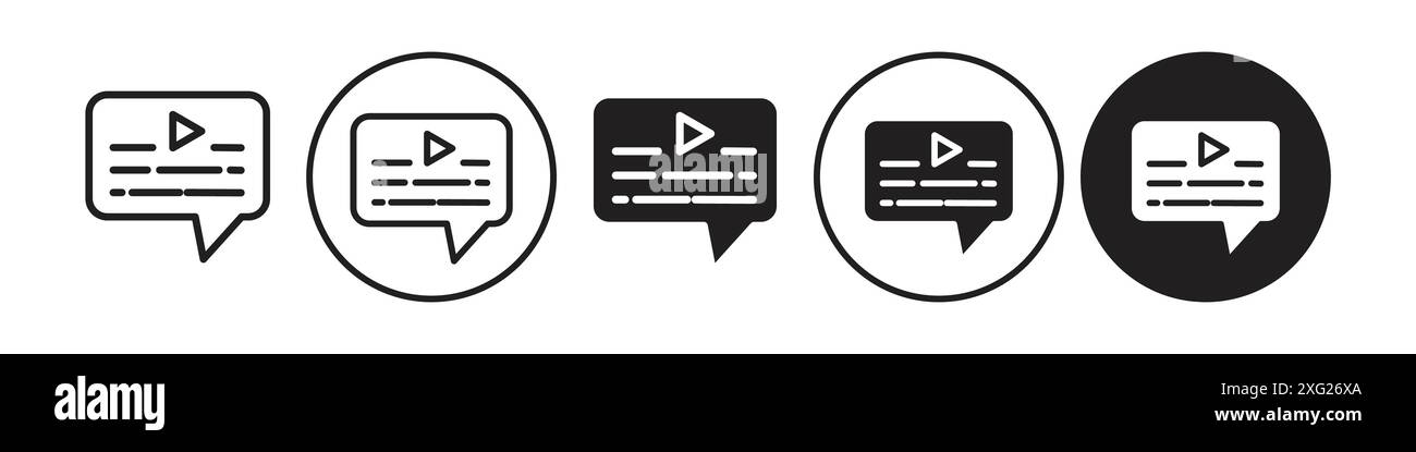 subtitle icon vector set collection for web vector set collection for ...