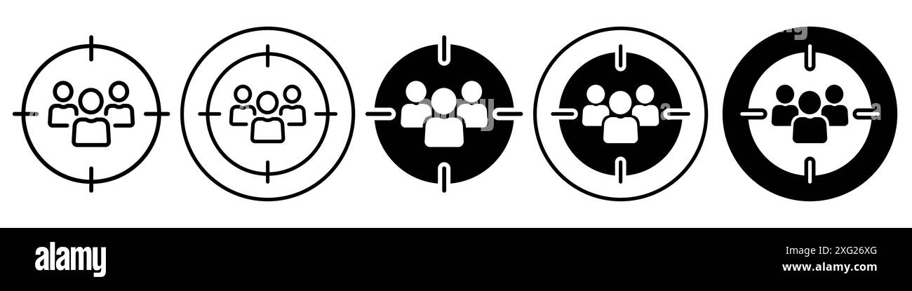 Target Audience Icon Vector Set Collection For Web Vector Set Collection For App Ui Stock Vector