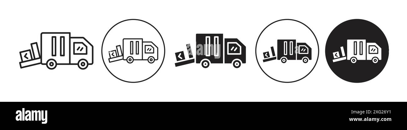Unloading truck icon vector set collection for web vector set ...