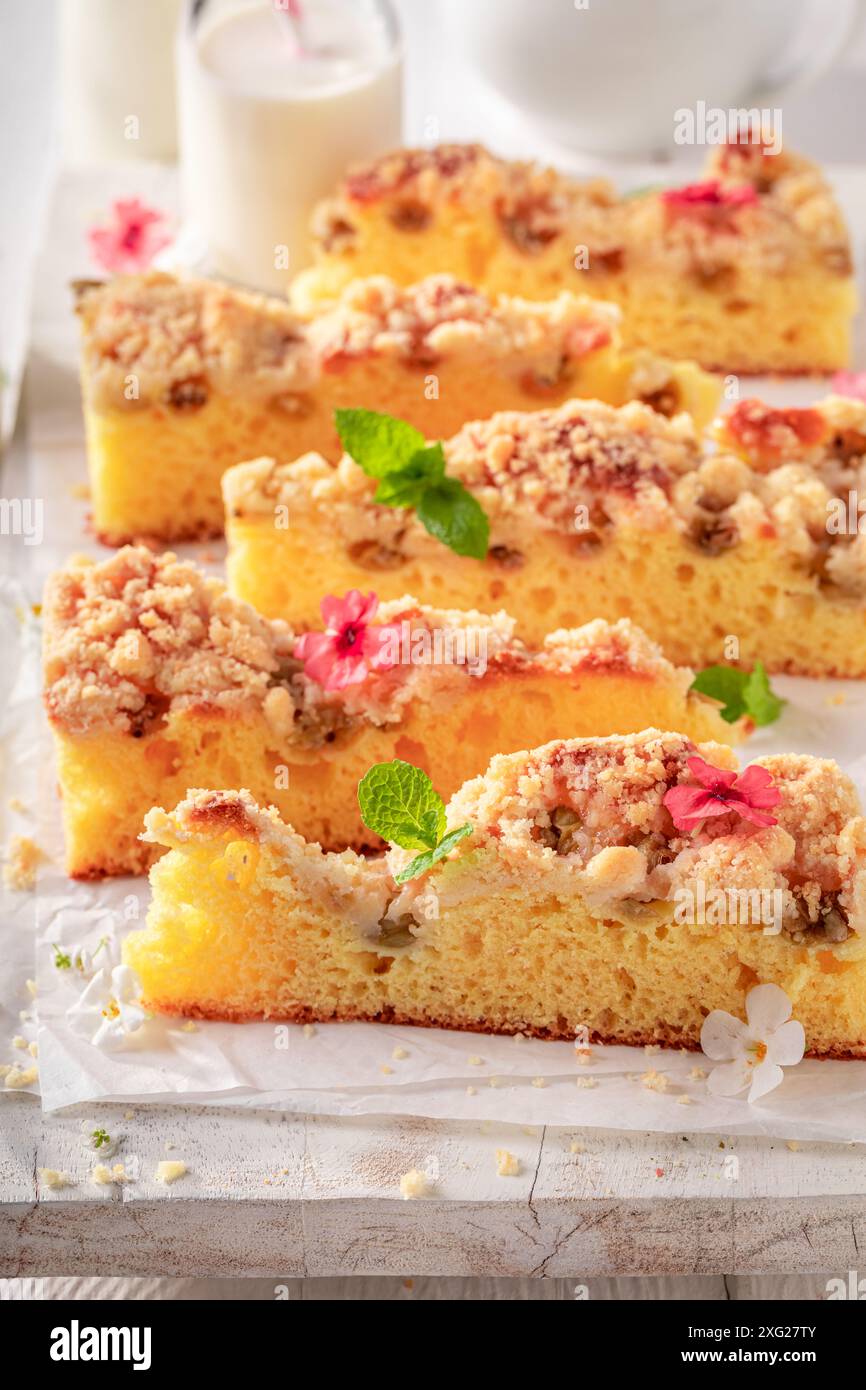 Sweet and tasty gooseberry butter cake as traditional dessert ...