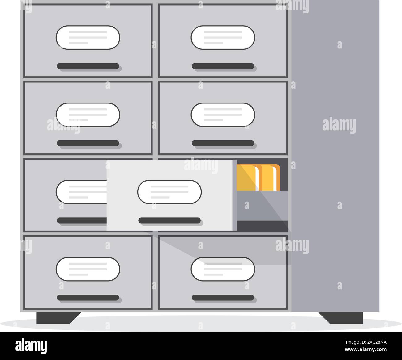 Office cabinet icon in flat style. Furniture storage vector illustration on isolated background ...