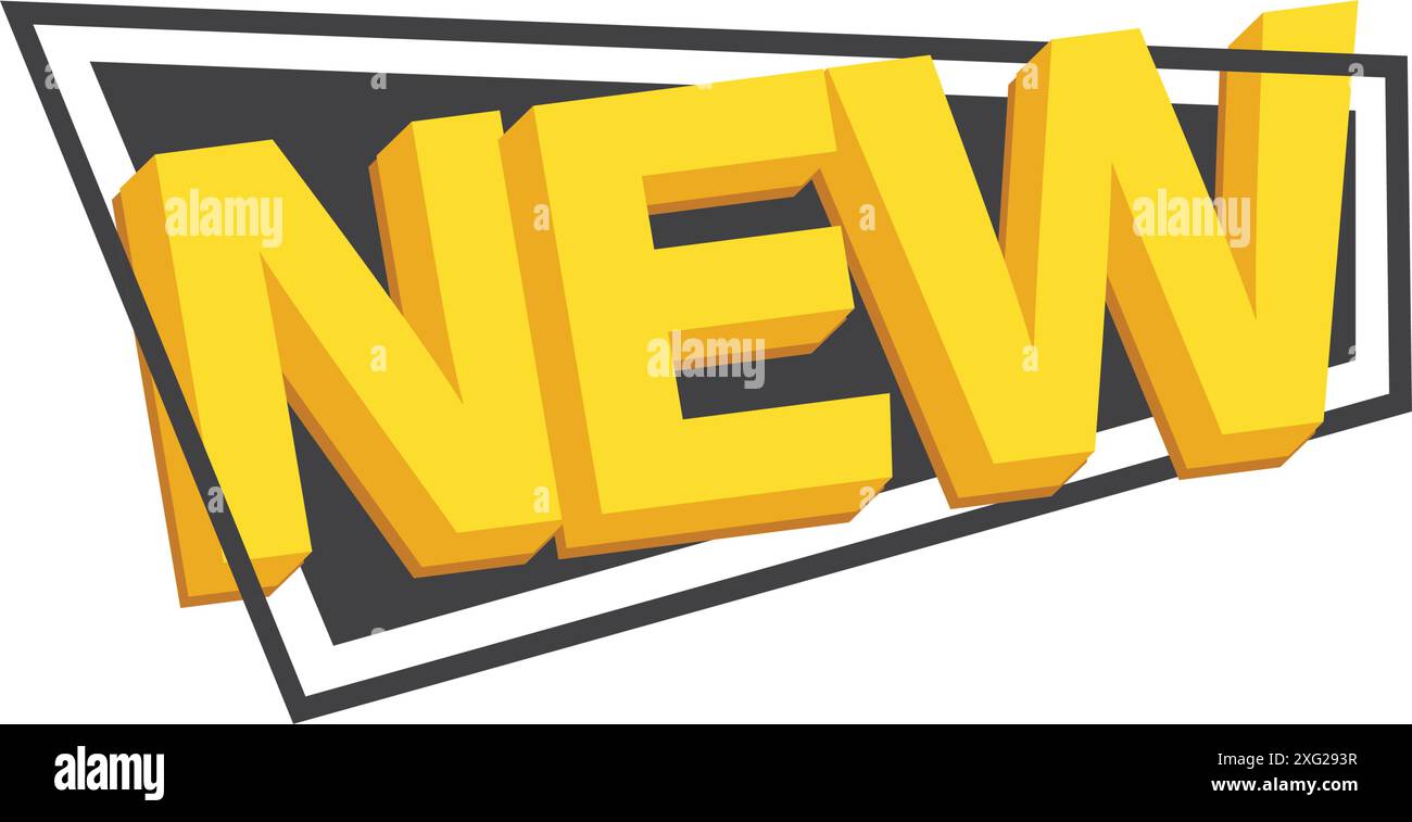 New banner icon in flat style. Arrivals shop vector illustration on ...