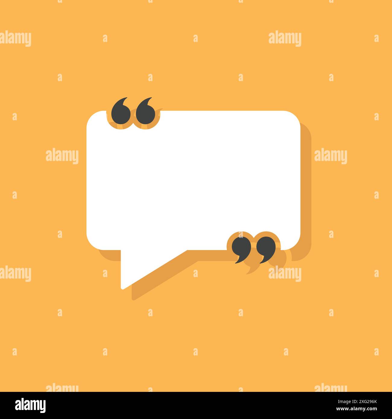 Quote frame icon in flat style. Speech bubble vector illustration on ...