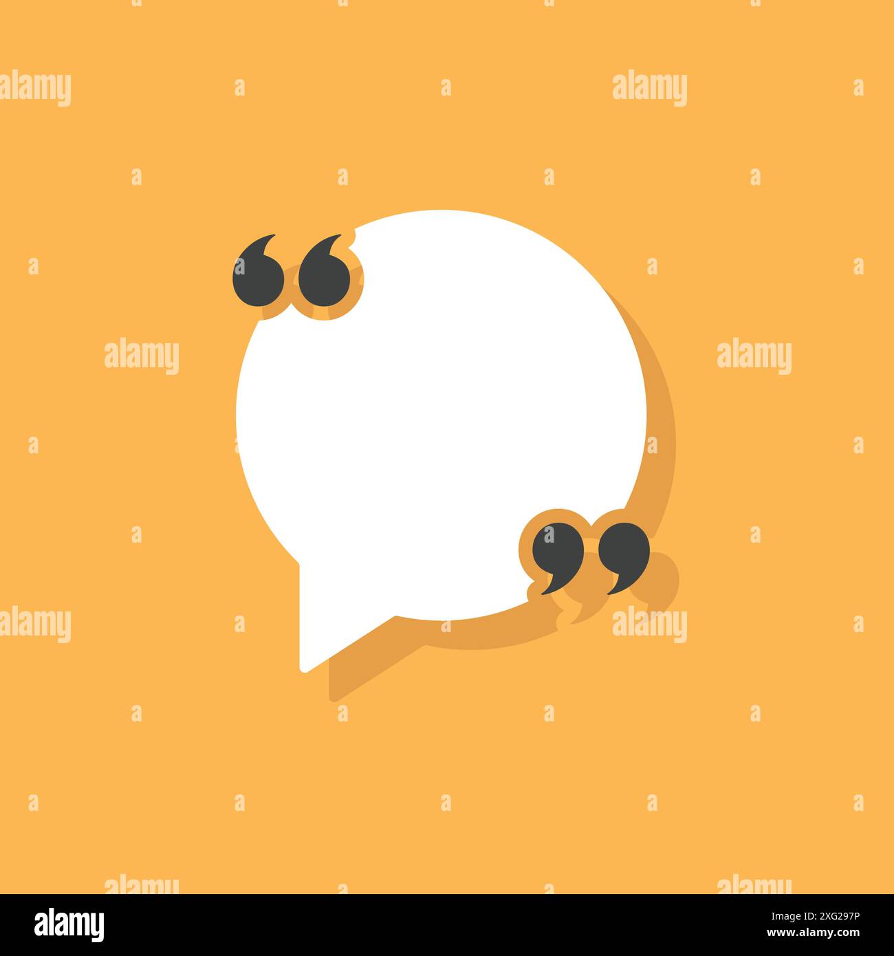 Quote frame icon in flat style. Speech bubble vector illustration on ...