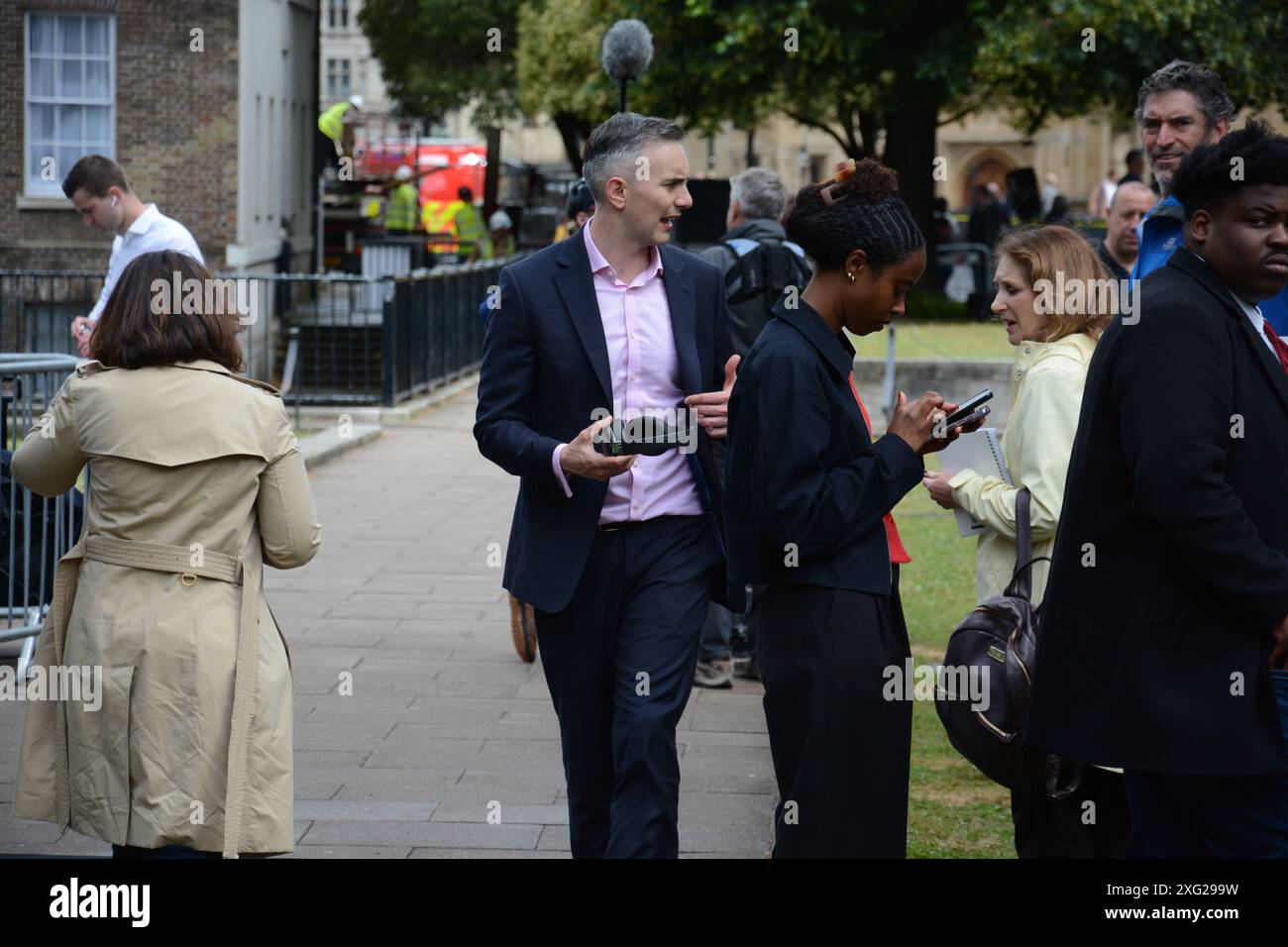 Luke Tryl on College Green in Westminster 5th July 2024 to give his ...