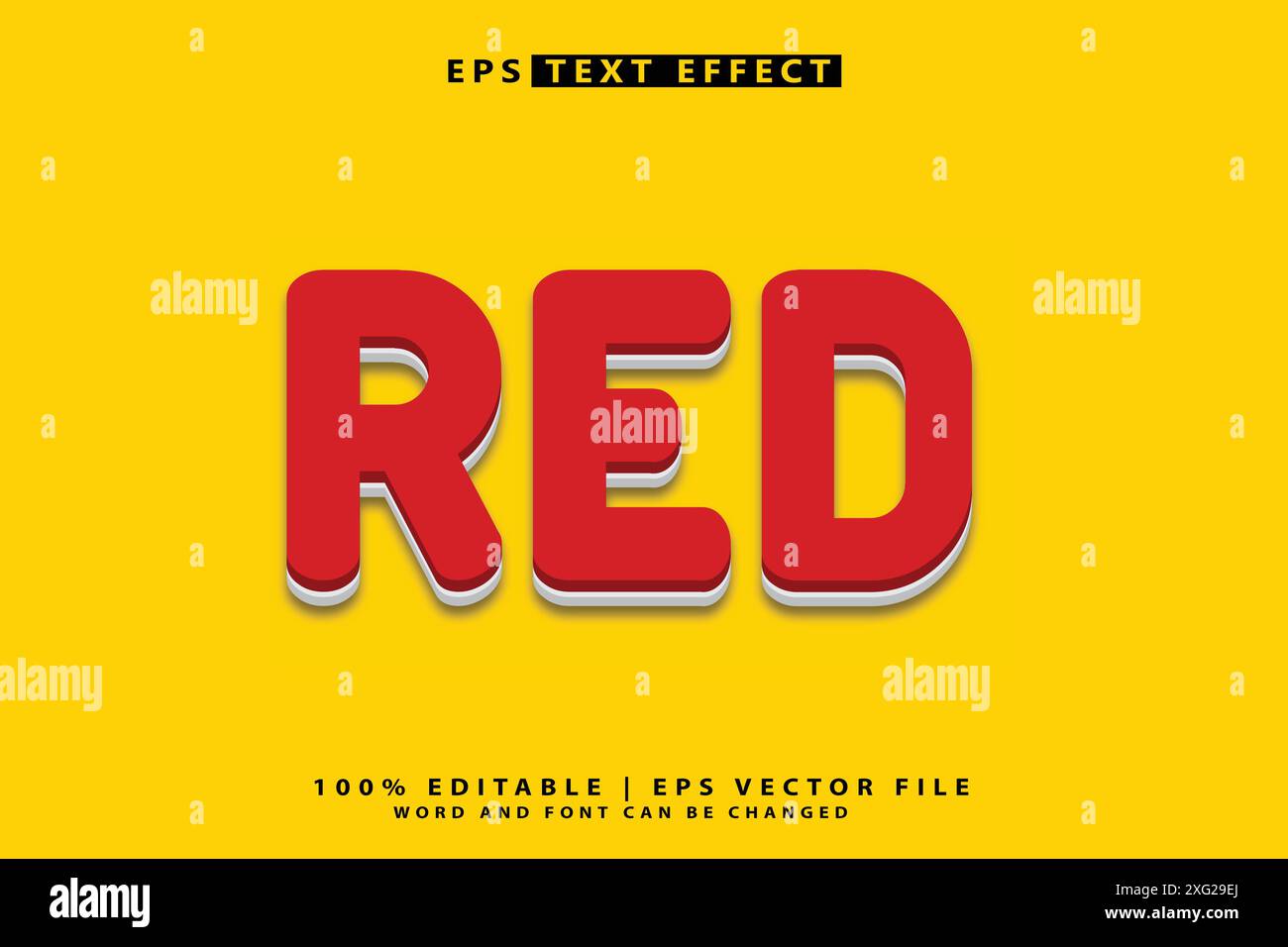 editable 3D text effect Stock Vector Image & Art - Alamy