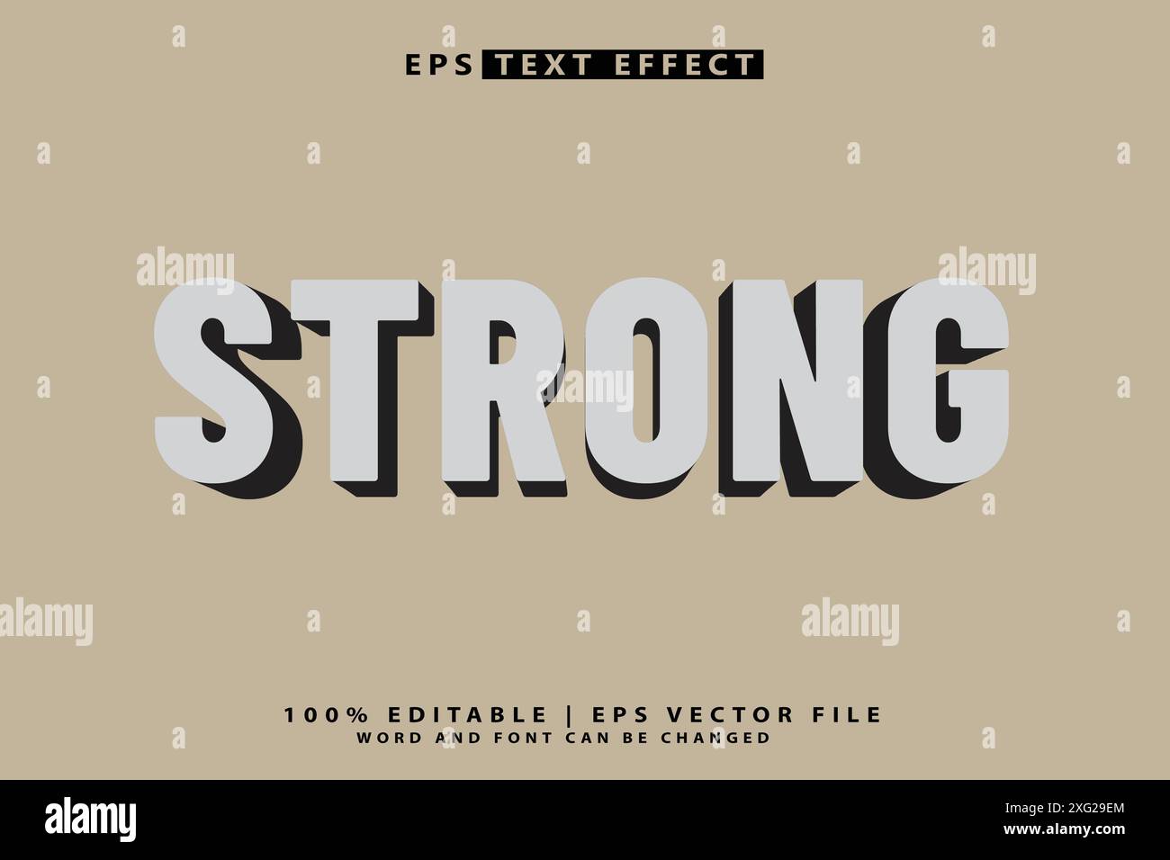 editable 3D text effect Stock Vector Image & Art - Alamy