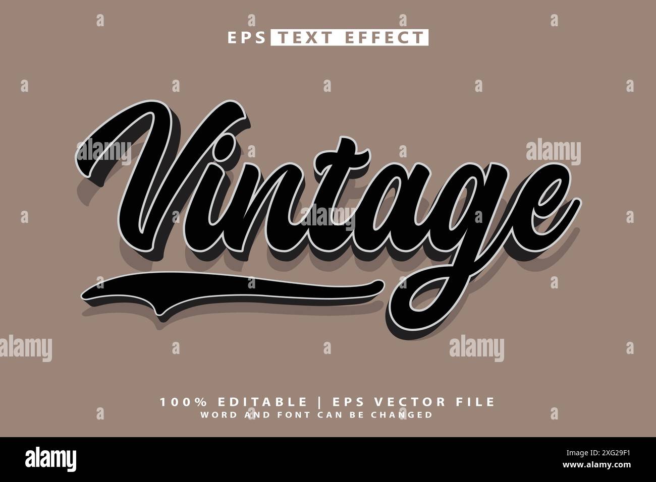 editable 3D text effect Stock Vector Image & Art - Alamy