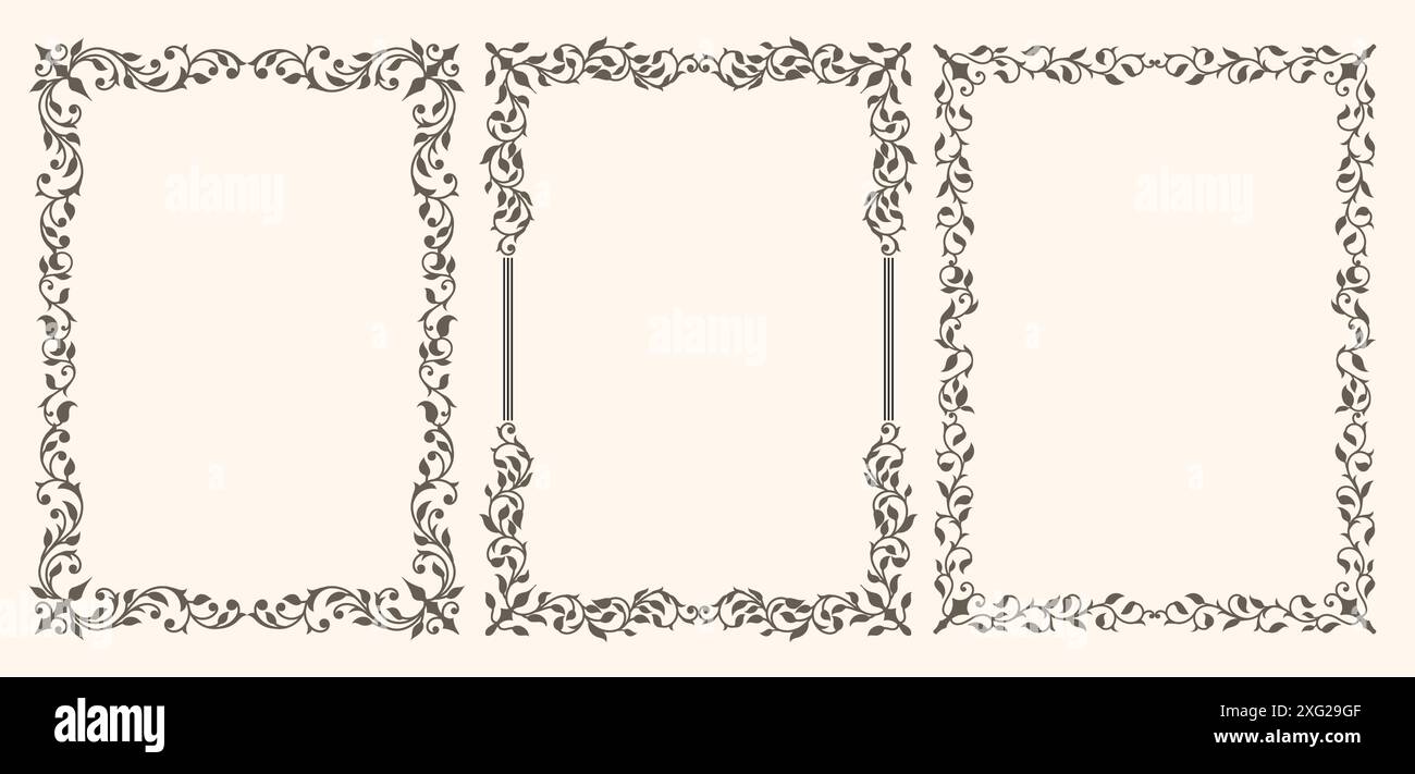 Set of decorative vintage frames and borders set Stock Vector Image ...
