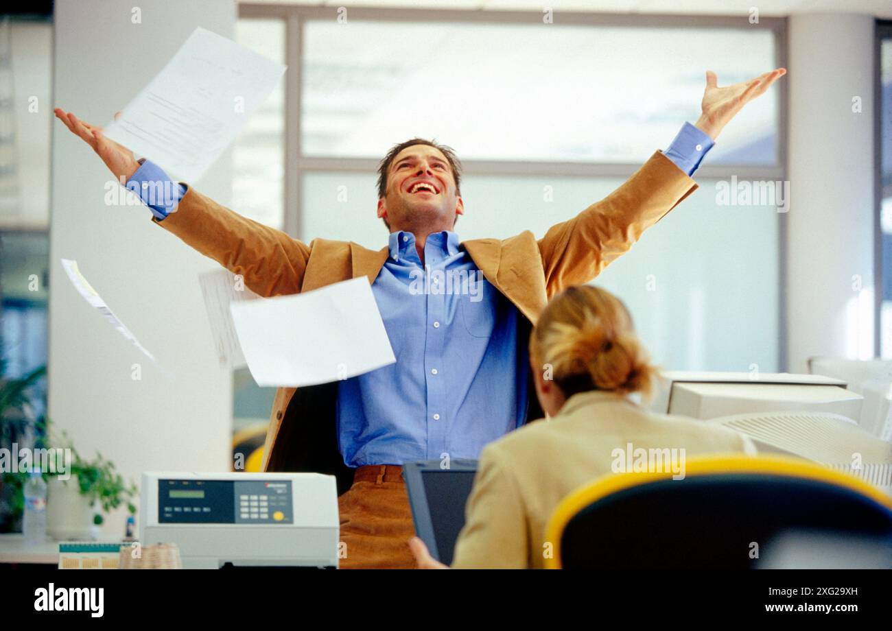 Two business colleagues flying hi-res stock photography and images - Alamy