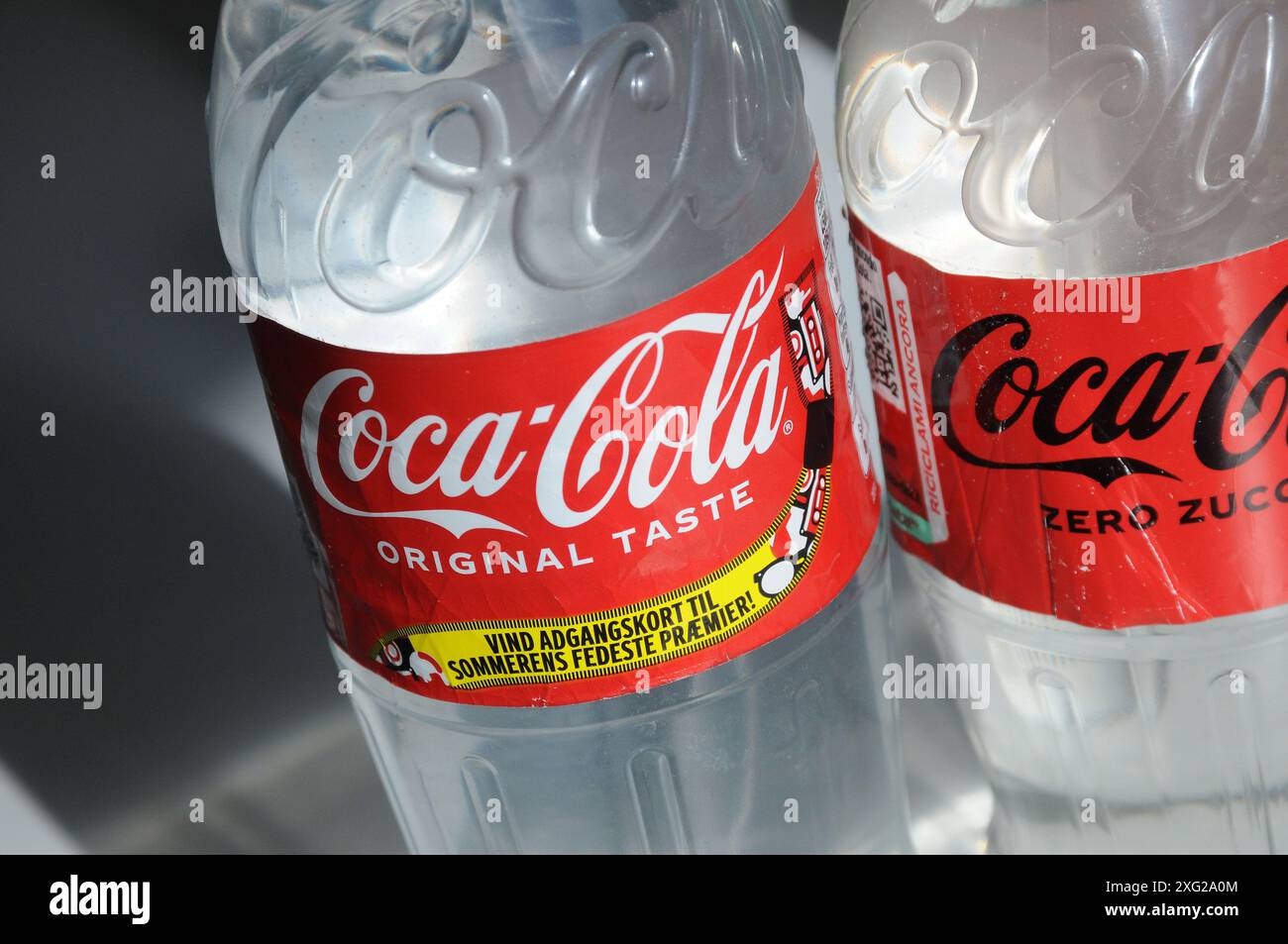 Copenhagen/ Denmark/05 July 2024/Coca cola empty plastic bottle in ...