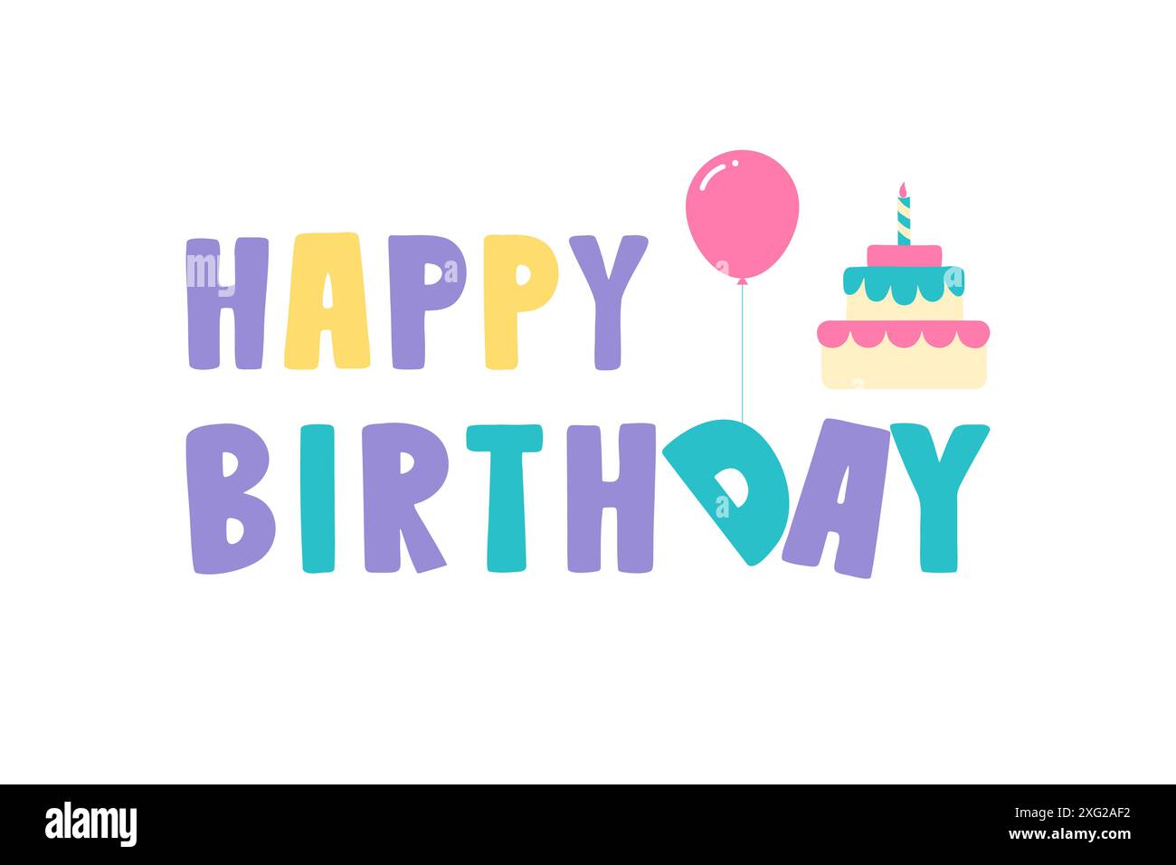 Happy Birthday typography text, design for greeting cards and poster ...