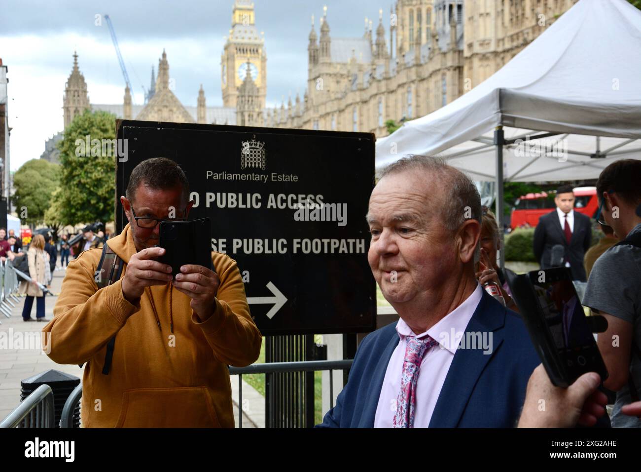 Ian Hislop arrives at College Green to give his feedback on the Labour ...