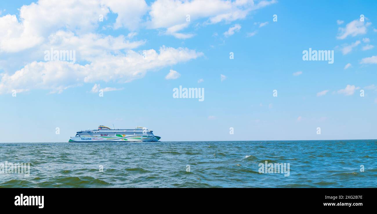Gulf of Finland, Estonia, June 28, 2024 - Cruise ship Tallink ferry ...