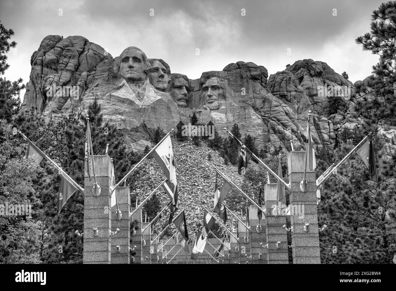Mount rushmore national memorial south Black and White Stock Photos ...